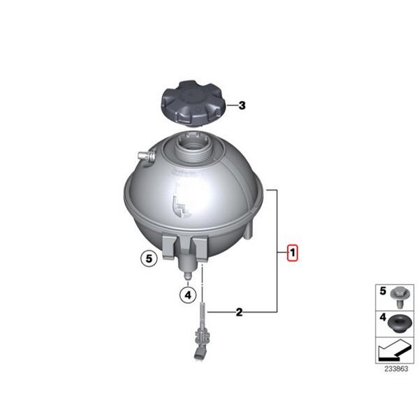 BMW URO製 X3/F25 xDrive20d 20i ラジエーターサブタンク/エクスパンションタンク センサー付き ...