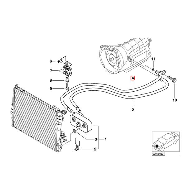 BMW URO製 E46 330i 330Ci ATオイルクーラー リターンホース 17227577672 17221435339 : プロ ...