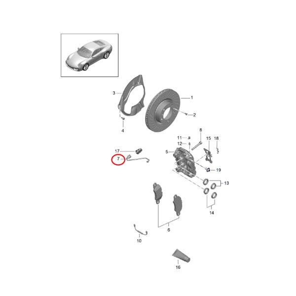 PORSCHE 全国送料200円 URO製 Porsche 911 991型 2011年式〜 フロント ブレーキパッドセンサー 1本 ...