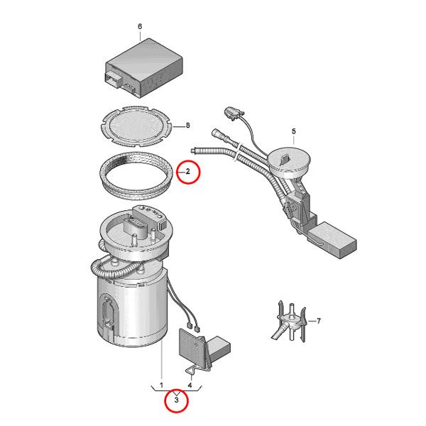 Audi（アウディ） URO製 TT 8N 燃料ポンプ ASSY 1J0919087J 1J0919051B 1J0919051C ...