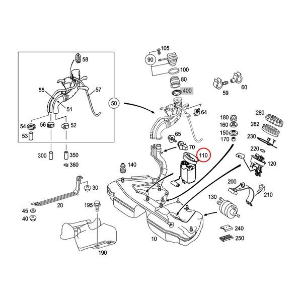 Mercedes-Benz URO ベンツ W203 C180 C200 C230 C240 C280 C320 C55AMG 燃料ポンプ ...