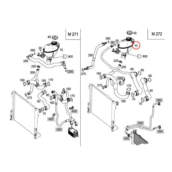 Mercedes-Benz URO ベンツ C207 W212 W204 E550 E63 C63 ラジエーターサブタンク/エクスパンション ...