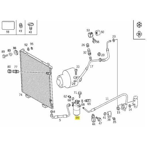 Mercedes-Benz URO製 ベンツ W210 E230 E240 レシーバードライヤー/リキッドタンク 2108300283 ...