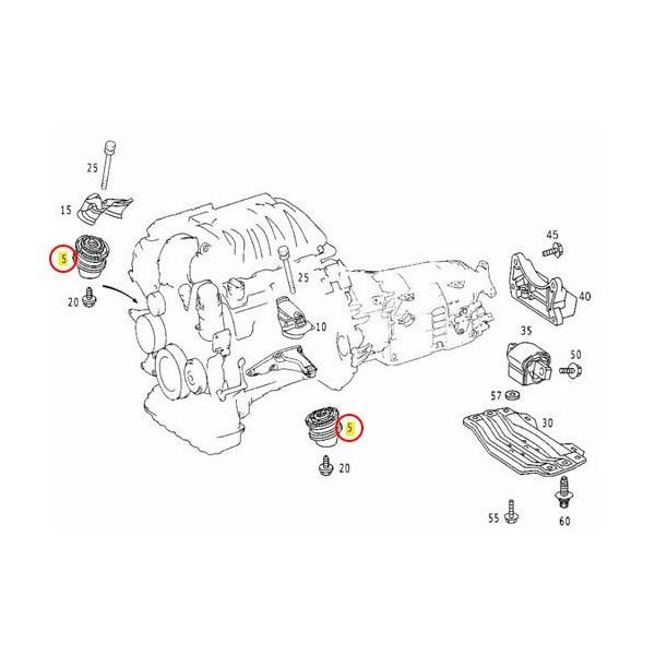 URO製 ベンツ Cクラス W203 エンジンマウント 左右セット 2202403317 2202400617 C32AMG C55AMG ...