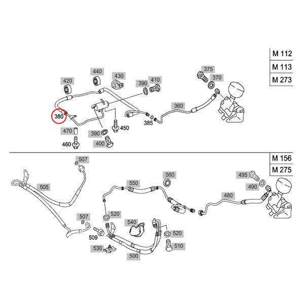 Mercedes-Benz（メルセデス・ベンツ） URO製 ベンツ R230 SL550 パワステホース/パワーステアリングホース ABC ...