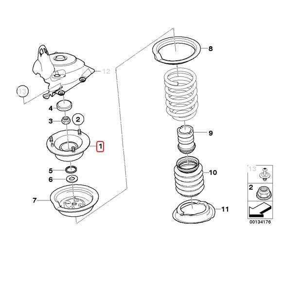 BMW URO製 E90E91 フロント ショックアッパーマウント 左右セット 31336760943 31336769582 ...