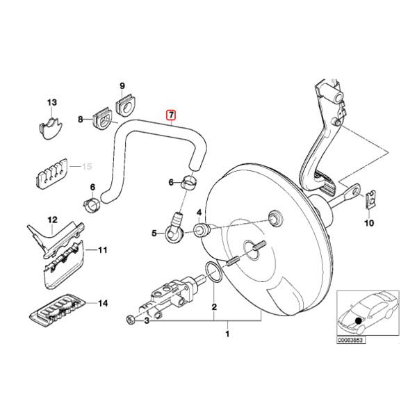 URO製 BMW 3シリーズ E46 320i 325i ブレーキブースター バキュームホース 34336751108 : uro ...