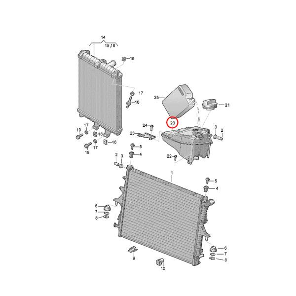 Audi URO製 AUDI アウディ Q7 4L 2011〜2015年式 ラジエーターサブタンク/エクスパンションタンク 420121403 ...
