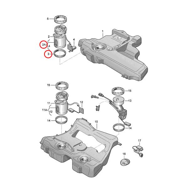 Audi（アウディ） URO製 TT 8N H10〜18年式 燃料ポンプ/フューエルポンプ ラバーシール付き 8L0919051N : プロ ...