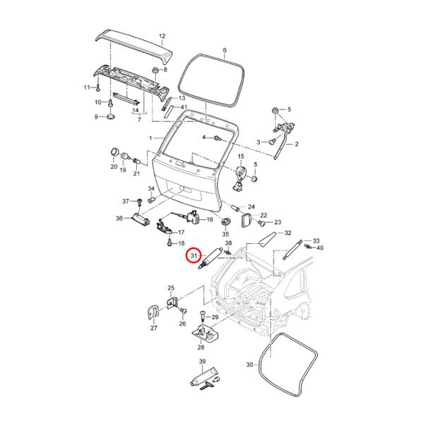 URO製 Porsche ポルシェ Cayenne カイエン 957型 H19〜22年式 テールゲートショックダンパー 左側 ...