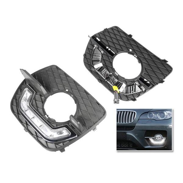 BMW X6/E71 xDrive50i H19年6月〜 LED デイタイムランニングライト 純白 7000K 51117312605 ...