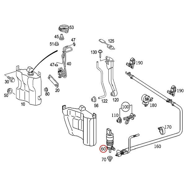 VDO ベンツW202 W203 W204 ウィンドウウォッシャーポンプ 2218690121 C200 C220 C230 C240 ...
