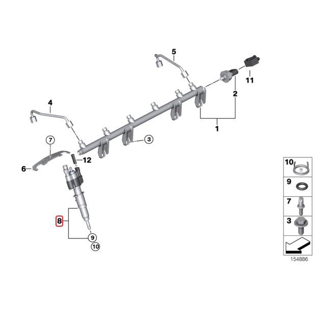 BOSCH（DIY、工具） 純正OEM VDO製 BMW E82 F12 F13 インジェクションノズル 13538616079 ...