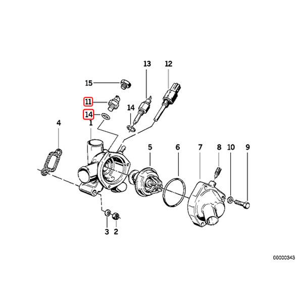 BMW 全国送料200円 VEMO製 E24 635CSi 水温センサー/テンプセンサー 13621709967 13621709966 ...