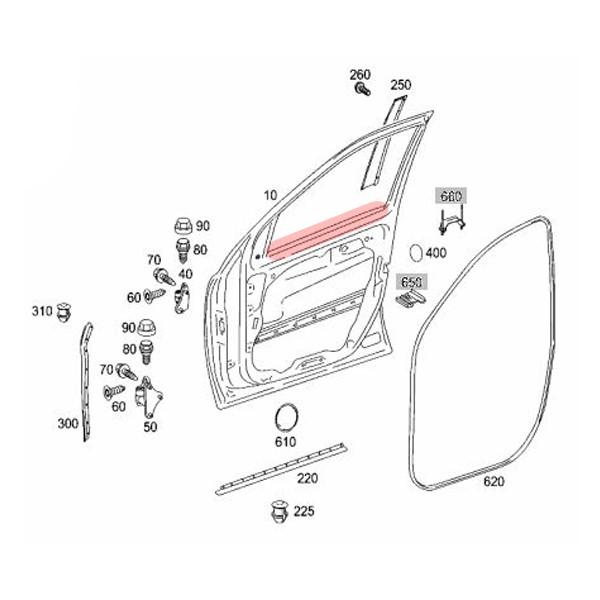 ベンツ Mクラス W164 ウィンドウサッシ・トリム左右 1646901980 1646902080 1646902180 ...