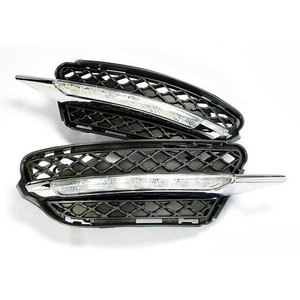 ベンツ W221 後期 S600 LED デイライト/フォグランプ 左右 クロームメッキ仕様 2218851722 2218851822 ...