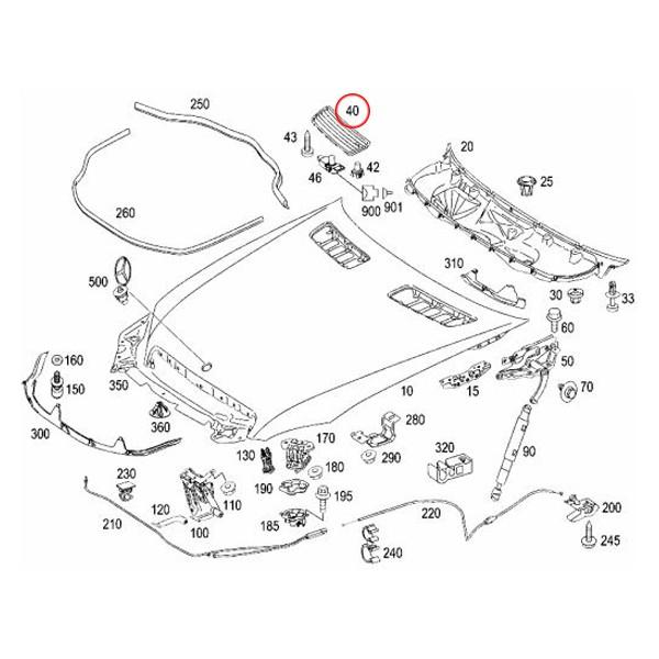 Mercedes-Benz ベンツ Sクラス W221 ボンネットダクトカバー クロームメッキ仕様 2218800305 2218800205 ...