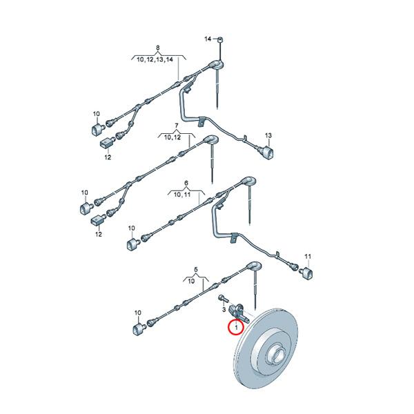フォルクスワーゲン VW TIGUAN ティグアン 5N TOURAN トゥーラン 1T リア/リヤ ABSスピードセンサー 右 ...