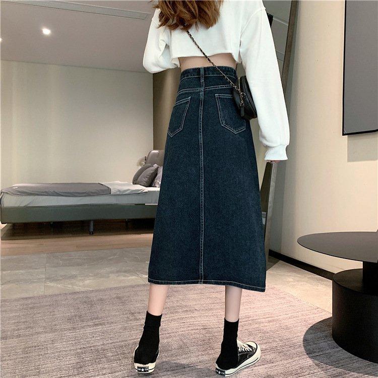 スカート レディース 膝丈 ひざ丈 ボトムス デニムスカート Aライン ひざ下 ミディアム丈 サイドスリット 大きいサイズ 無地 シンプル ハイウエス : angel25774 : プロテクト ...