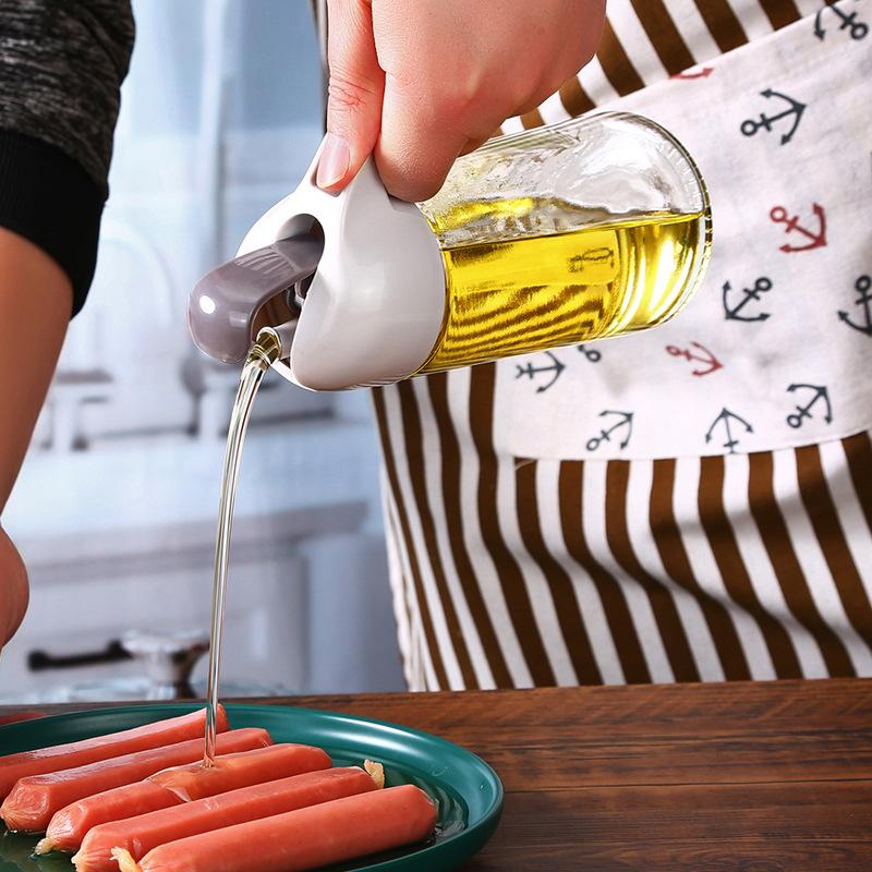 2本セット オイルボトル 630ml 自動開閉 液だれしない 目盛り付 漏れ防止 ガラス オイルポット 油差し ビネガーボトル 大容量 おしゃれ : プロテクトショップ - 通販 ...