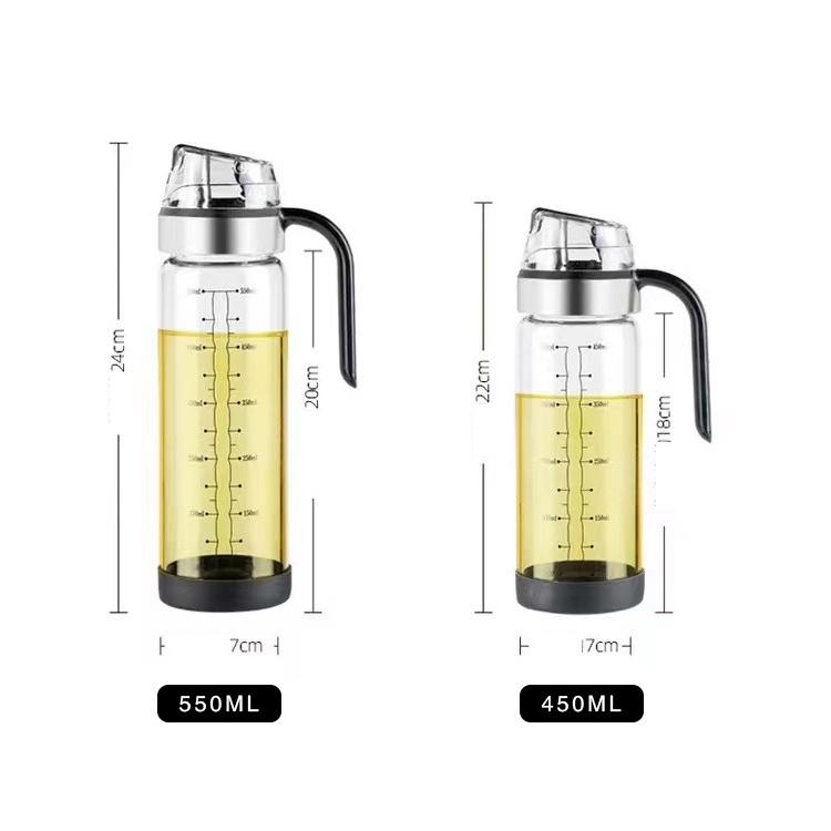 オイルボトル 自動開閉 目盛り付 液だれしない 450ml 550ml 650ml 大容量 漏れ防止 調味料入れ 耐熱ガラス ステンレス 片手 おしゃ : プロテクトショップ - 通販 ...