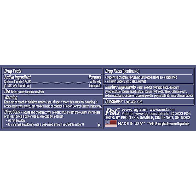 【クーポンあり】クレスト 3Dホワイト アドバンスド チャコール 歯磨き粉 107g (3.8 oz) Crest 3D White ...