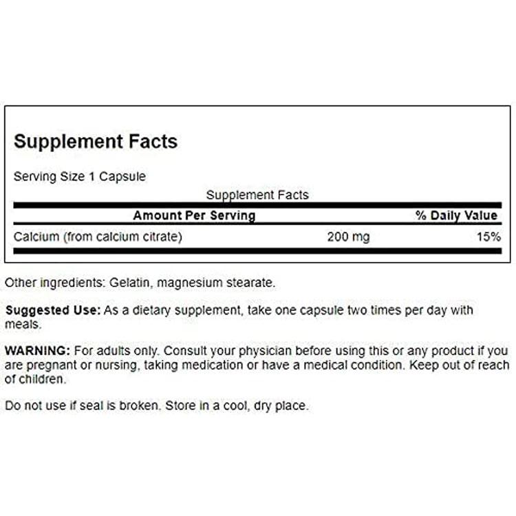 スワンソン クエン酸カルシウム サプリメント 200mg 60粒 Swanson Calcium Citrate カプセル 健骨サポート 丈夫 ...