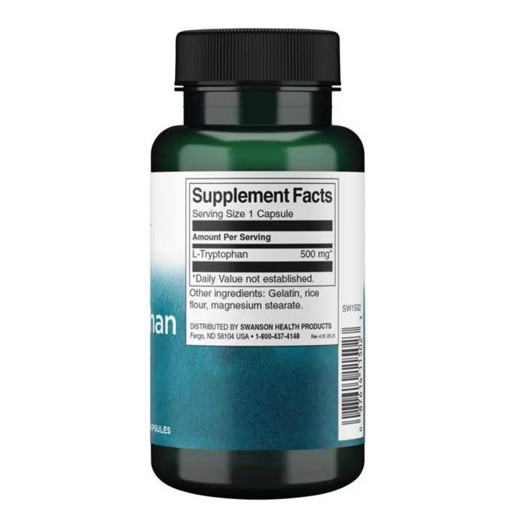 スワンソン L-トリプトファン 500mg カプセル 60粒 Swanson L-Tryptophan Capsule アミノ酸 必須アミノ酸 ...