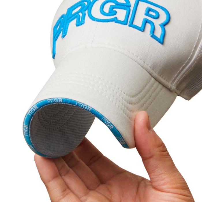 PRGR CAP / プロギア やわらかつば スタンダードメッシュキャップ PMCAP-105 2022年モデル 数量限定 ホワイト×ブラック ...