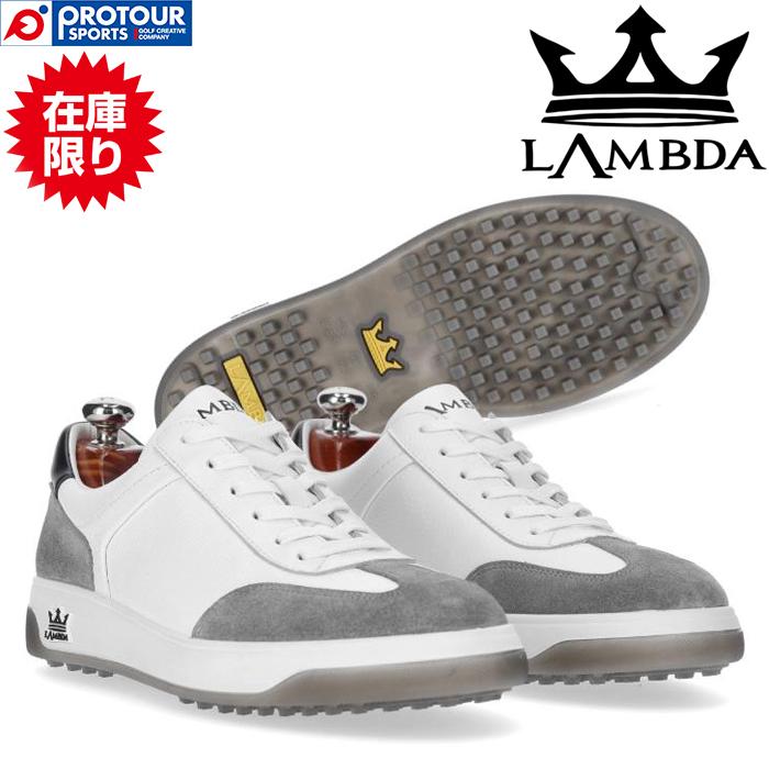 【在庫限り】LAMBDA Arezzo GOLF SHOES ARE-M / ラムダ アレッツォ ゴルフシューズ グレーホワイト 24.8cm〜28.3cm EE 数量限定 スパイクレス ...
