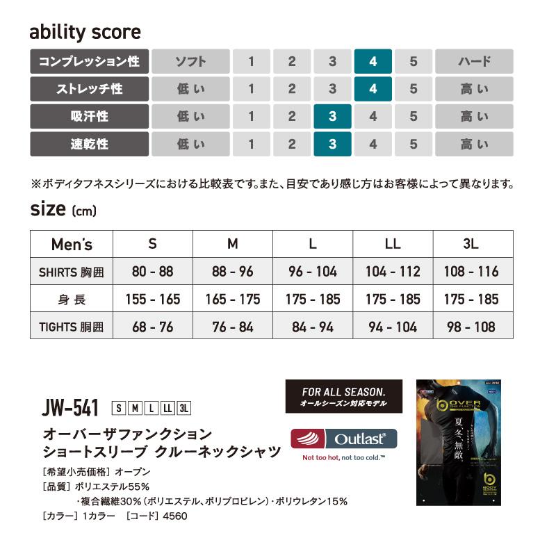 おたふく（手袋） おたふく手袋 JW-541 BTアウトラスト ハーフスリーブ 半袖 クルーネックシャツ オールシーズン : プロウエスヤフーショッピング店 - 通販 - Yahoo!ショッピング