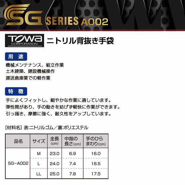 東和コーポレーション 東和コーポレーションTOWA SG-A002 ニトリル背抜き手袋 5双×24/箱 120双 M/L/LLサイズ 農作業 園芸 東和 : プロウエスヤフーショッピング店 ...