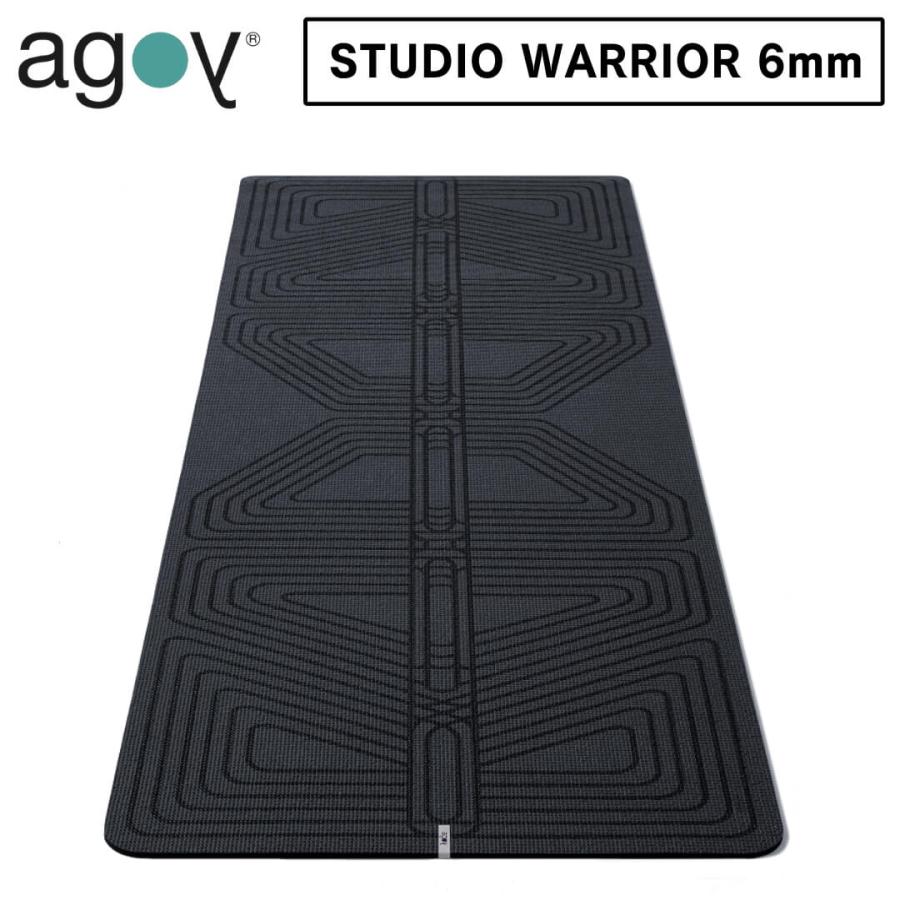 正規品 agoy アゴイ ヨガマット 6mm STUDIO WARRIOR グラファイトブラック｜滑らない 高グリップ｜PVC 高密度 ...