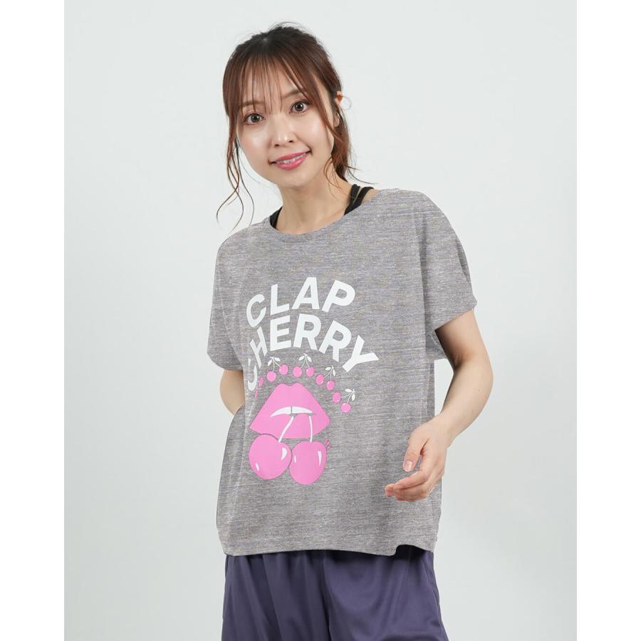 clap クラップ CLAP フィットネスウェア トップス レディース クラップ新作 CHERRY DOLMAN クラップウェア シンプル ロゴ clapクラップ チェリー くだもの ...