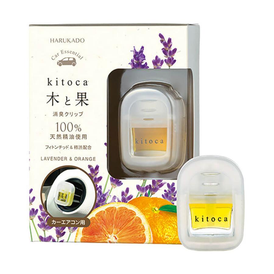 HARUKADO 木と果 kitoca 消臭クリップ 芳香剤 車 カーエアコン用 アロマ 天然精油 100% 使用 ルームフレグランス ゼラニウム ベルガモット ミント カモミール ユ ...