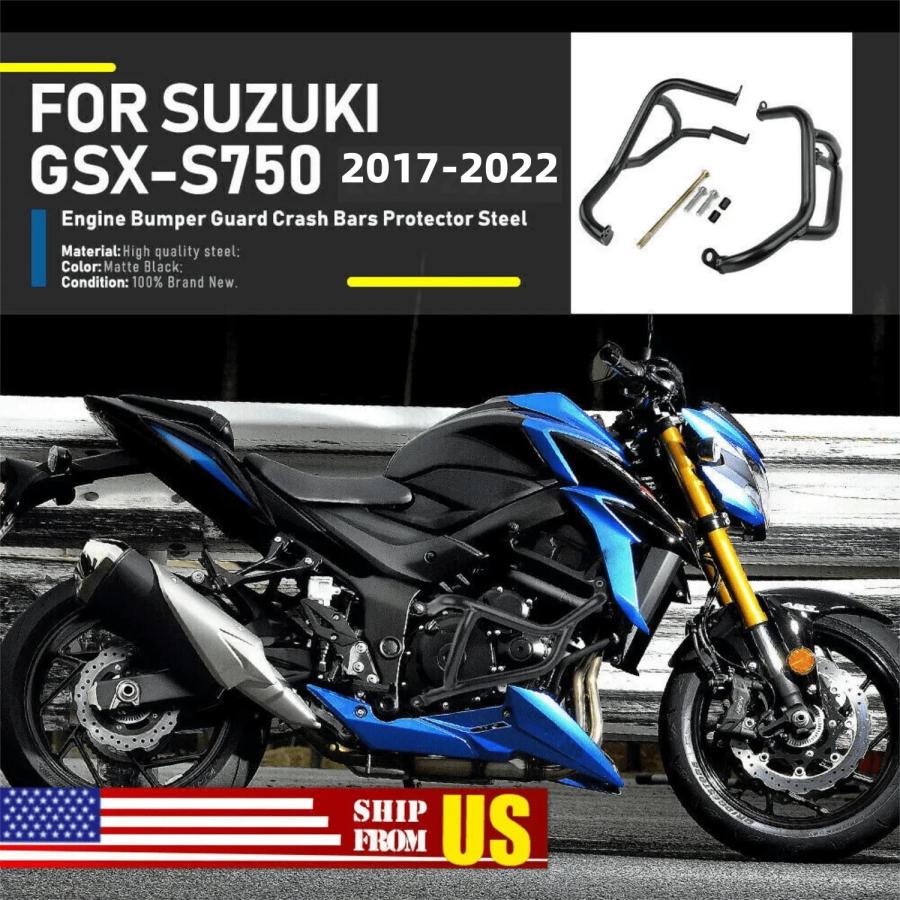 GSX S750クラッシュバースタントケージエンジンガードフレームスライダープロテクターバンパースズキGSX S750 GSXS S 750 2017 2022 2020 2021 : パーツ ...