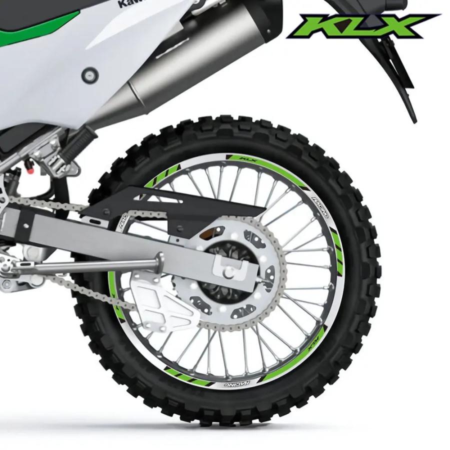 バイクホイールステッカー カワサキKLX 400SR 400R 400 250 300 230 300S 反射効果ホイール 21インチ 18 ...