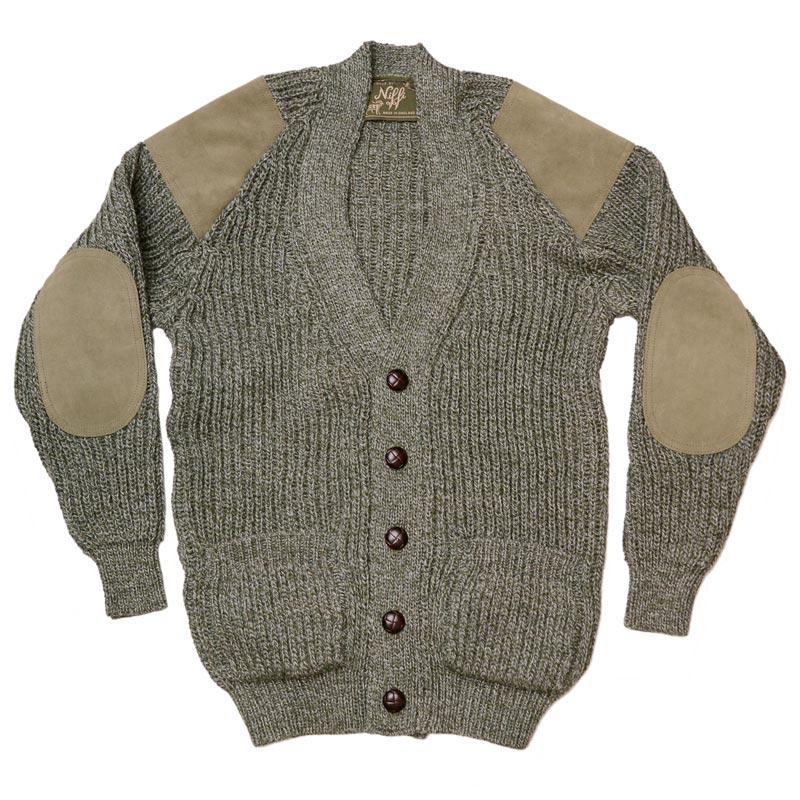 TW Kempton ローゲージ カーディガン スエードパッチ [MADE IN ENGLAND] ウール カーディガン : uni-tees ...