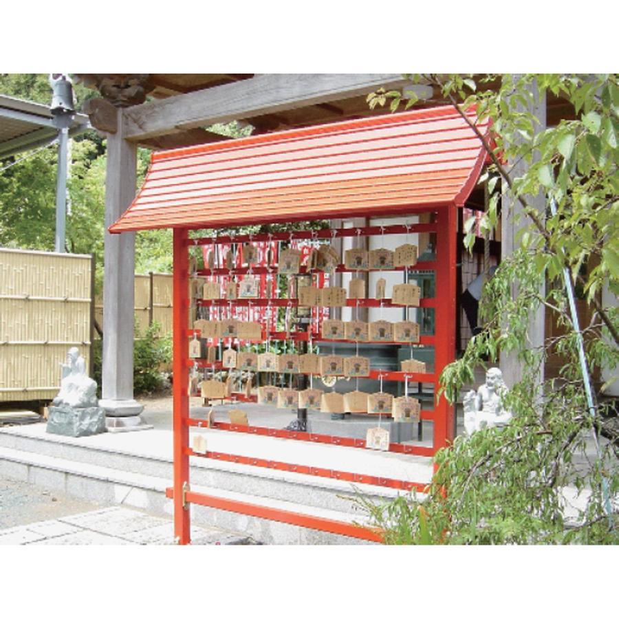 【受注生産】大和絵馬・おみくじ掛け1型 [和風] 片屋根 片面掛け 朱色塗装 掲示板の日建 Yahoo 店 通販 Yahoo ショッピング