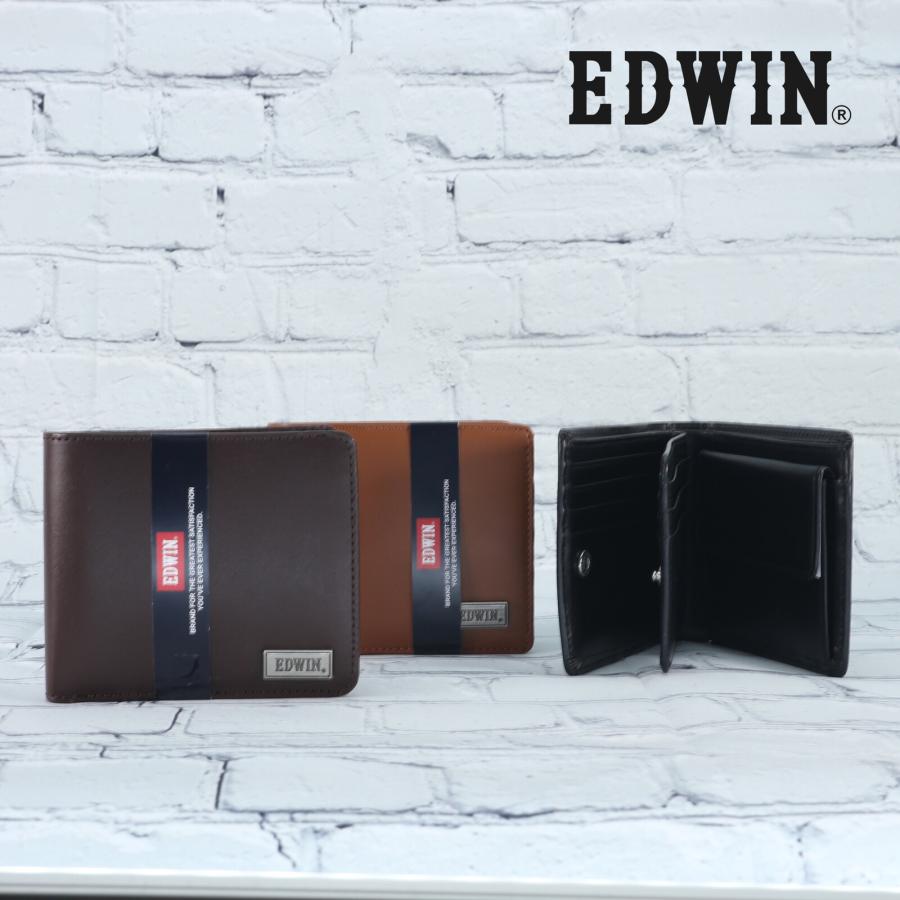 EDWIN エドウイン EDWIN 中ベラ付き二つ折り財布 ギフトケース入り 本革 牛革 レザー ボンテッドレザー カードがたくさん入る : TORANSIA トランシア - 通販 ...