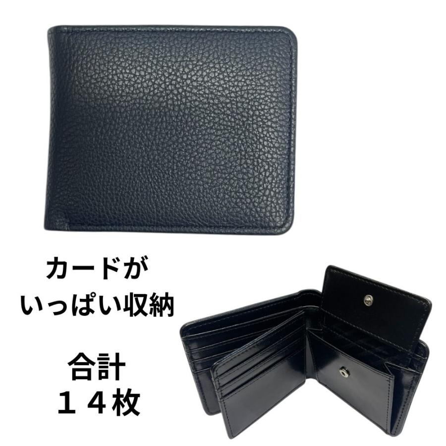 財布 折り財布 二つ折り財布 折財布 メンズ シンプル 無地 カードがたくさん入る ブラック : TORANSIA トランシア - 通販 - Yahoo!ショッピング