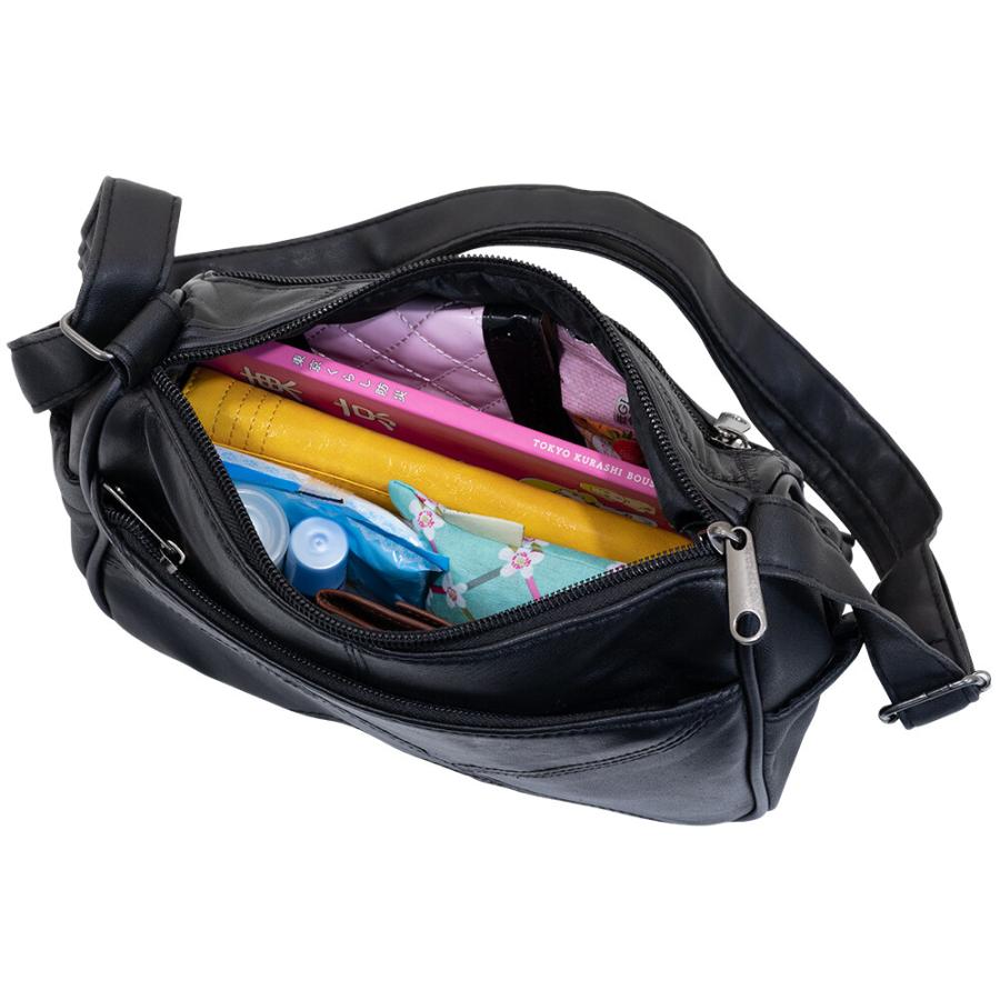 羊革 革 革製 ショルダーバッグ ブラック パッチワーク シンプル 小型 メンズ レディース : TORANSIA トランシア - 通販 - Yahoo!ショッピング