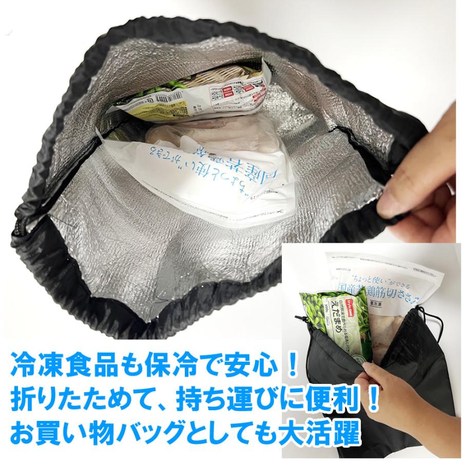 送料無料 保冷保温 ナップサック 内側撥水加工 A4対応 断熱 アウトドア スポーツ 巾着袋 ジムサック 無地 男女兼用 買い物 エコバッグ ...