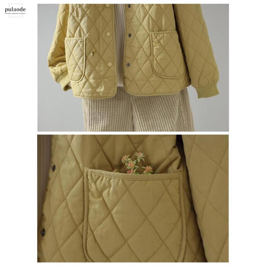 ジャケット レディース アウター 中綿ジャケット キルティングコート ノーカラーコート ダウン風コート 長袖 中綿コート ショート 上着 軽量 インナ : pd-at126-ho258 ...