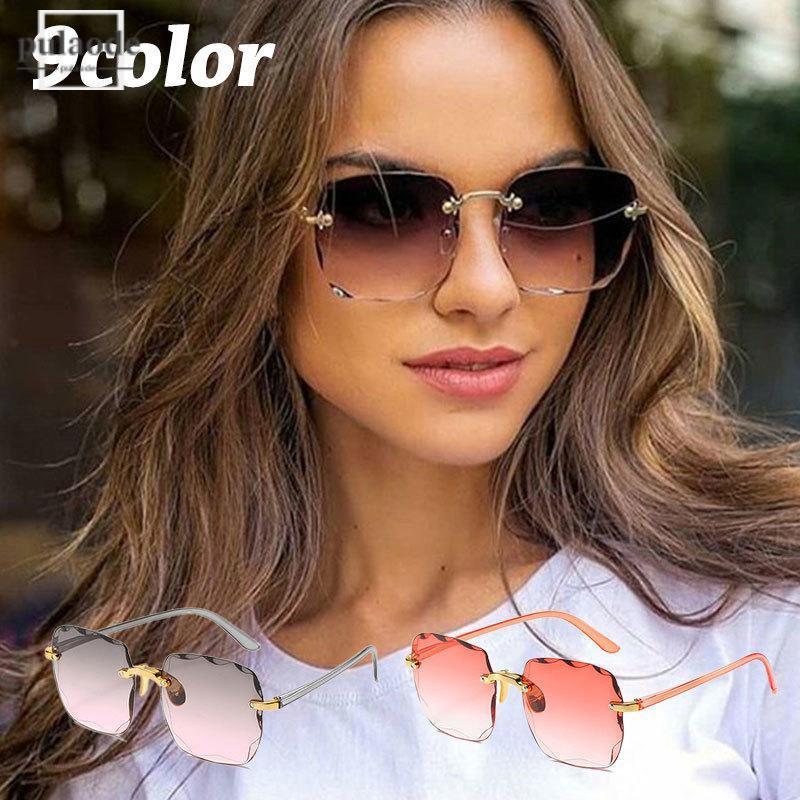 サングラス レディース 女性 ファッション小物 スクエア フレームレス 縁なし UV400 紫外線対策 UVカット 無地 グラデーション おしゃれ : プラウド - 通販 - Yahoo!ショッピング