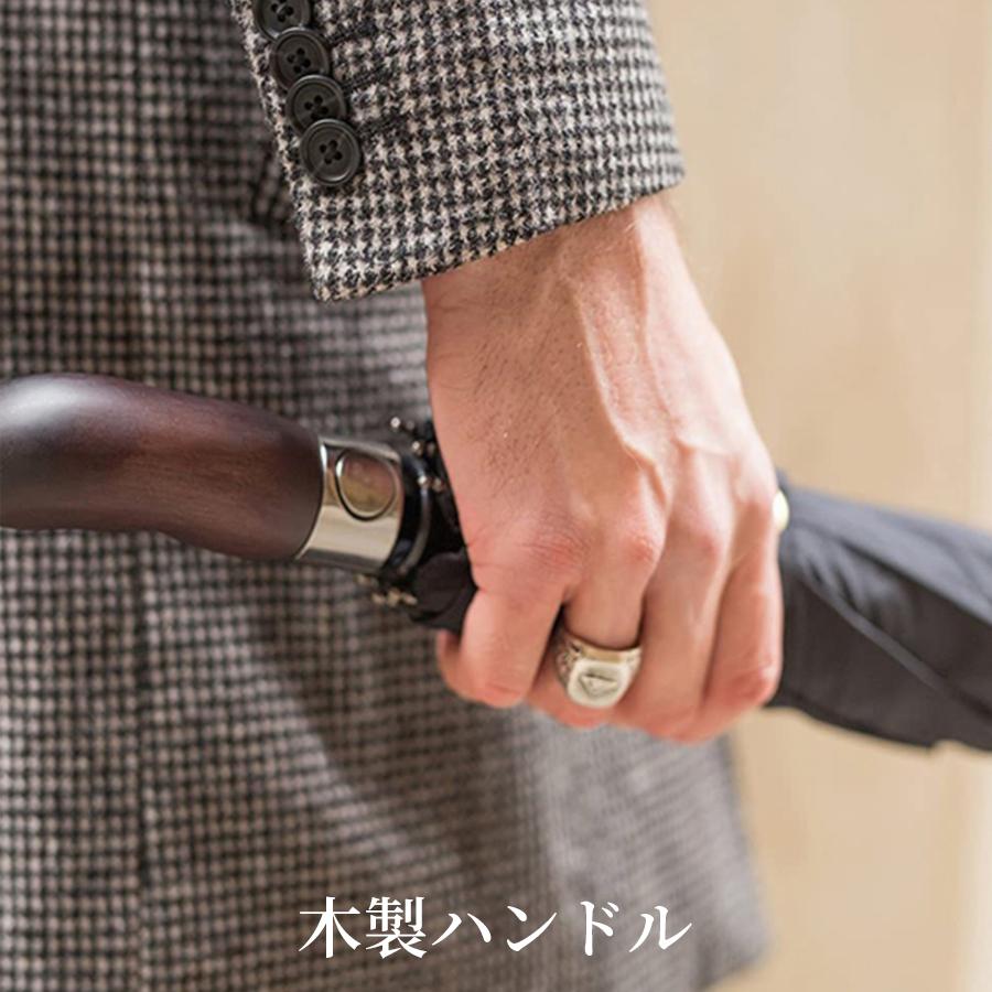 英国紳士の傘 木目が美しい天然木ハンドル ダブルキャノピー 折りたたみ傘 メンズ 傘 耐風 8本骨 395g 自動開閉 晴雨兼用 ジャンプ傘 ワンタッチ 大きい : プルクラ - 通販 ...