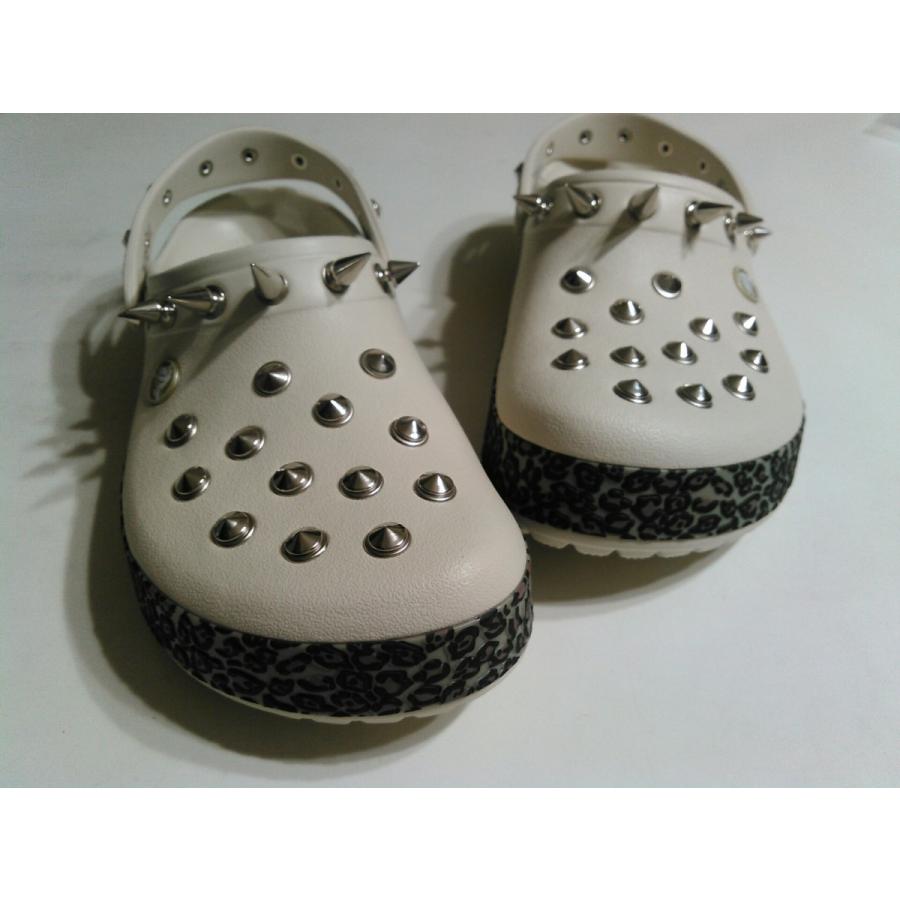 crocs シルバー同時購入専用 クロックス アップグレード スパイキーパンクカスタム加工II Spiky punk customII ...