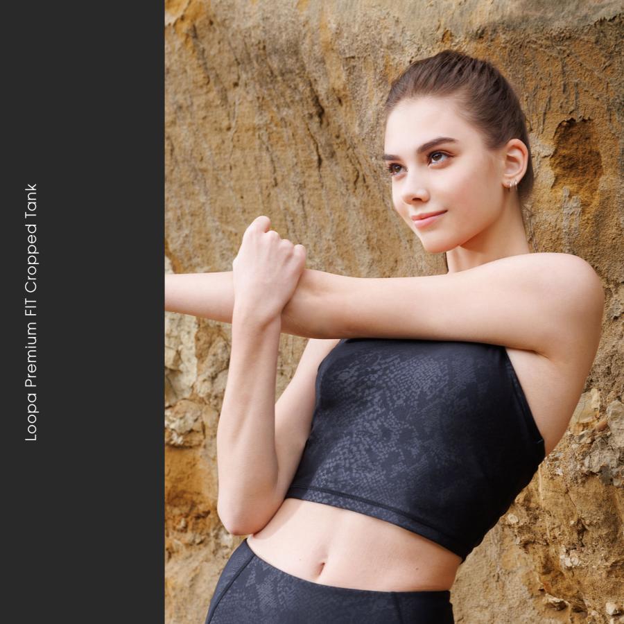 [期間限定15%OFF] ヨガウェア ブラトップ ルーパ LOOPA プレミアム FIT クロップドタンク 23SS トップス カップ付 ホットヨガ レオパード パイソン RVPB ...