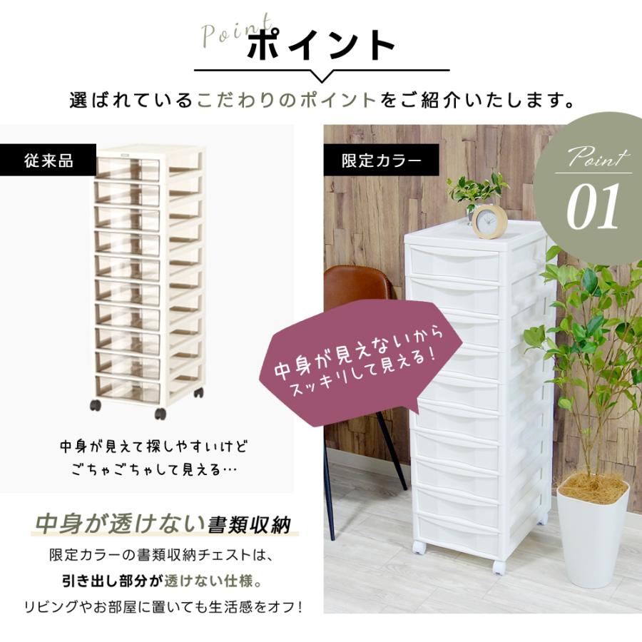 書類収納チェスト b4サイズ レターケース書類収納ケース 引き出し 小物収納 小物収納ケース ( 限定カラーアプロスB4 深型10段)JEJアステージ 日本製 国産 :ap-b4-f10-wb ...
