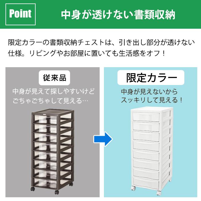 JEJアステージ 書類チェスト おしゃれ B4サイズ 深型 8段 引き出し プラスチック キャスター付き 書類ケース レターケース 書類トレー 書類収納 事務用品 オフィス用品 ...